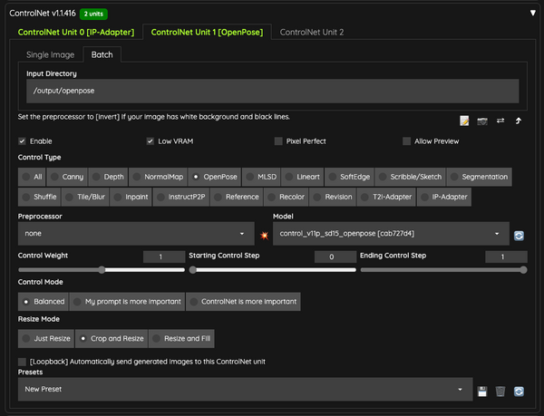 [A1111] AnimateDiff + IPAdapter + OpenPose Operation Guide